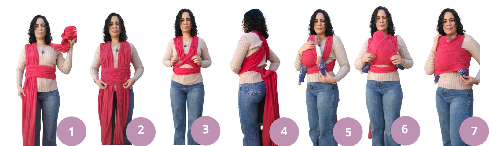 Cómo colocar el fular portabebé